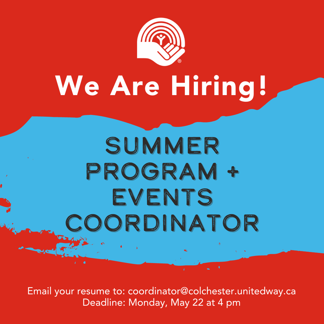 We Are Hiring: Summer Program + Events Coordinator – United Way ...